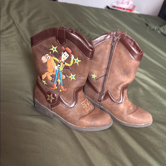 Disney | Shoes | Disney Brown Kids Boots With Woody And Bullseye | Poshmark